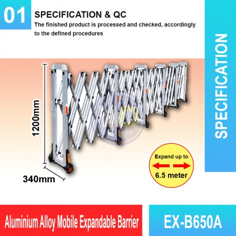EX-B650A Aluminium Alloy Mobile Expandable Barrier | Welldone