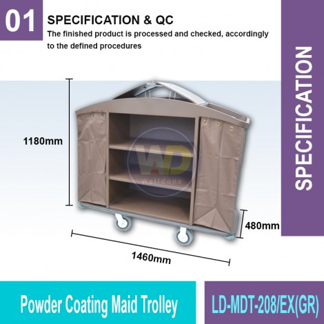 LD-MDT-208/EX(GR) Powder Coating Maid Trolley | Quality Service Trolley ...