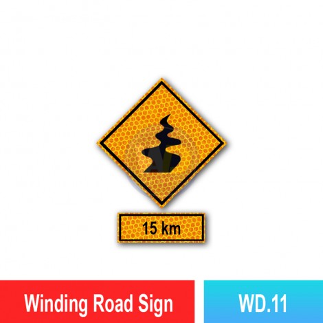 WD.11 Winding Road Sign | Quality JKR Signboard Malaysia | Welldone