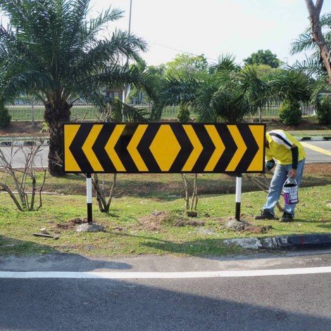 WD.44 Chevron Sign | Quality JKR Signboard Malaysia | Welldone